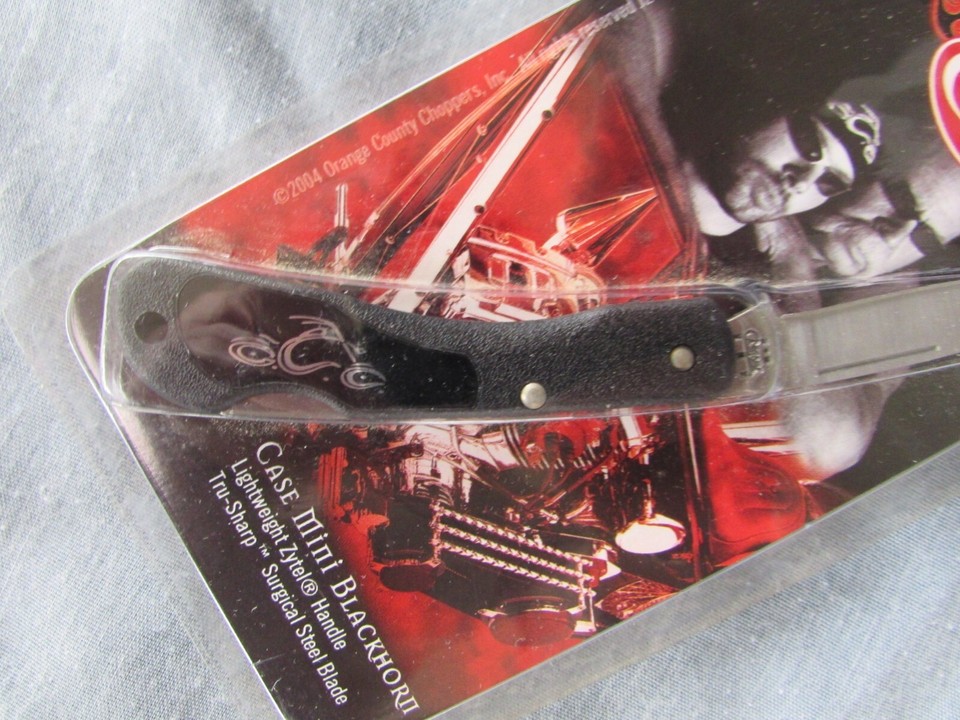 CASE XX MINI BLACKHORN Orange County Choppers OCC Lockback Knife New O ...