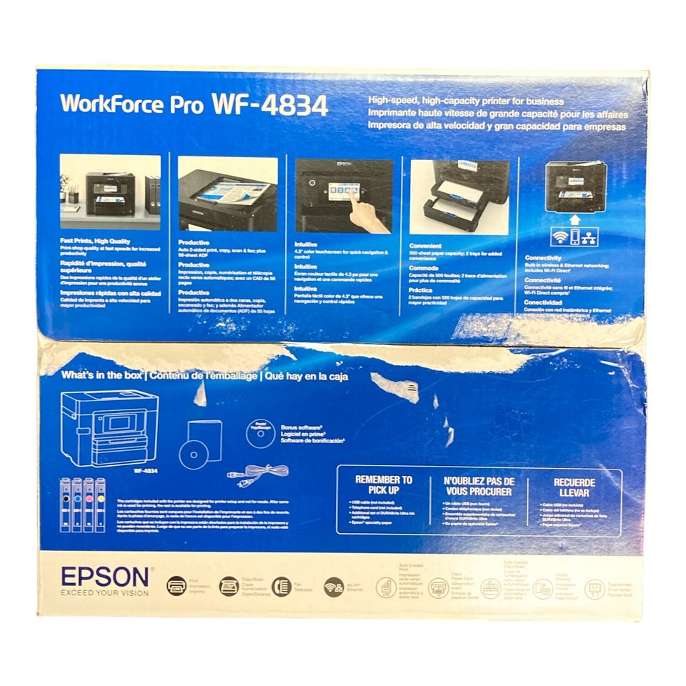Epson Workforce Pro WF-4834 All in One Inkjet Printer | eBay