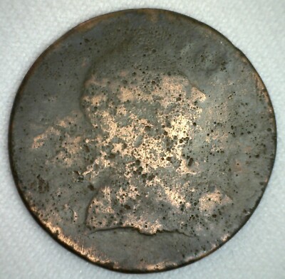 1771 Great Britain US Colonial Contemporary 1/2 Penny Coin Crude Worn ...