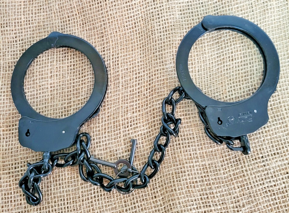 Fury Leg Irons Handcuffs Black Double Locking With Two Keys Stainless ...