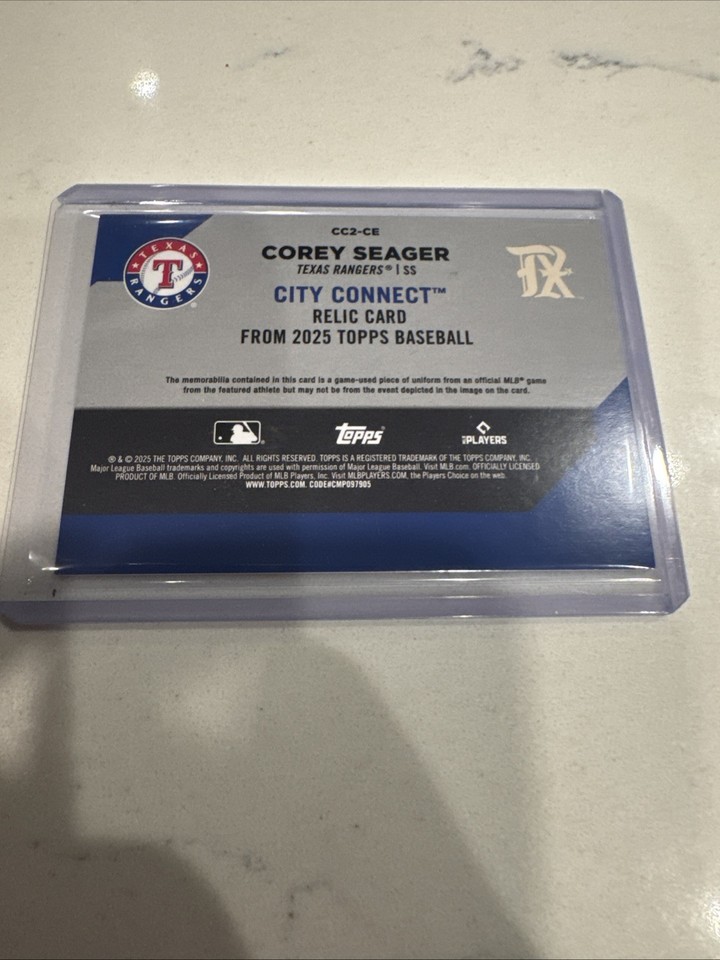 2025 Topps Series 2 City Connect Swatch Corey Seager #CC2-CE | eBay