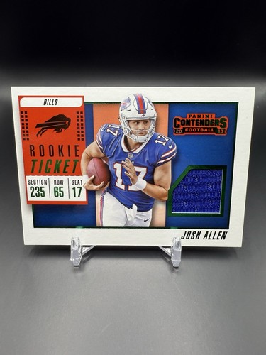 2018 CONTENDERS JOSH ALLEN JERSEY PATCH GREEN SP ROOKIE TICKET RC BILLS ...