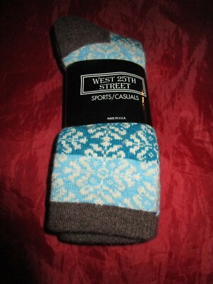 2 Pair Womens West 25th Merino Wool Sports Casuals Socks 9-11 fits 6-10 ...