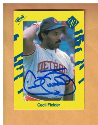 Cecil Fielder Autographed 1990 CLASSIC YELLOW BASEBALL CARD SIGNED ...