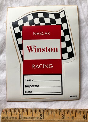 Vintage Winston Cigarettes Decal Sticker NASCAR Racing Track Car ...