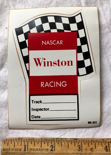 Vintage Winston Cigarettes Decal Sticker NASCAR Racing Track Car ...