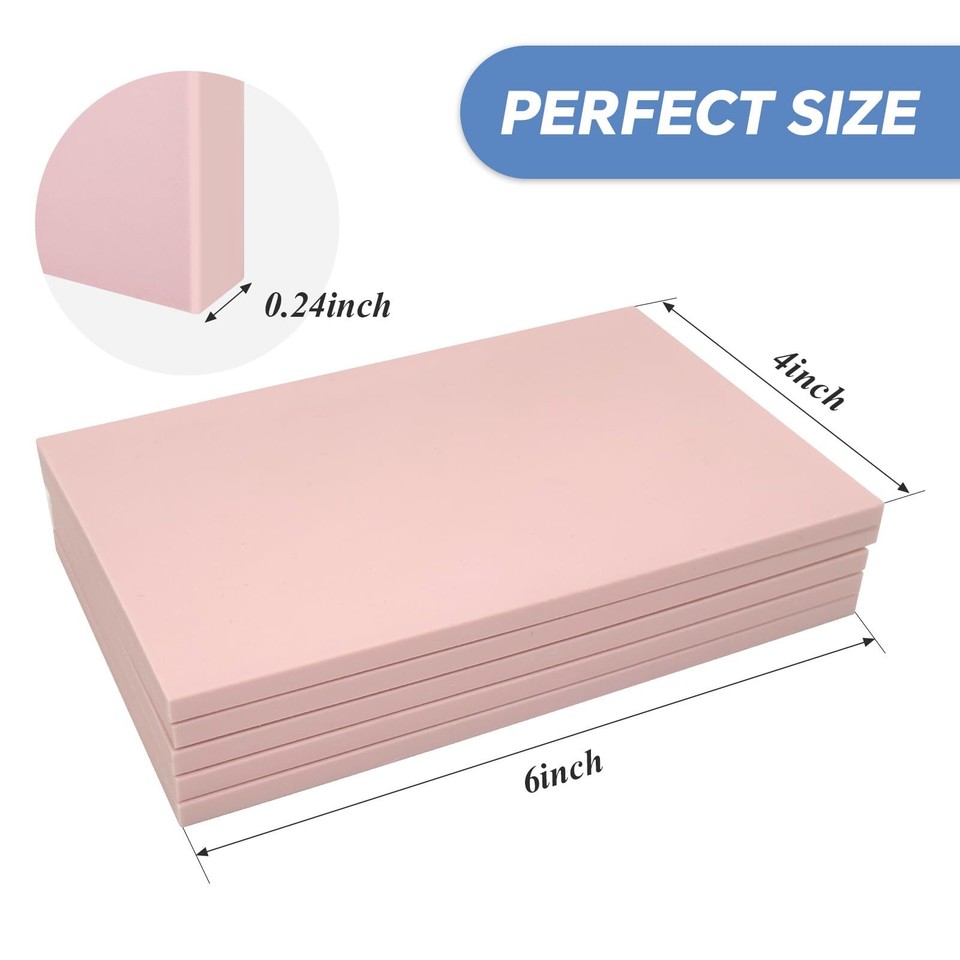 5 Pack 4x6 Pale Pink Rubber Stamp Carving Blocks Pink Rubber Carving ...