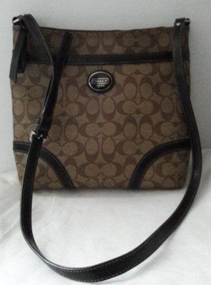 AUTHENTIC COACH SIGNATURE PVC CROSSBODY BAG PURSE F18926 BROWN | eBay