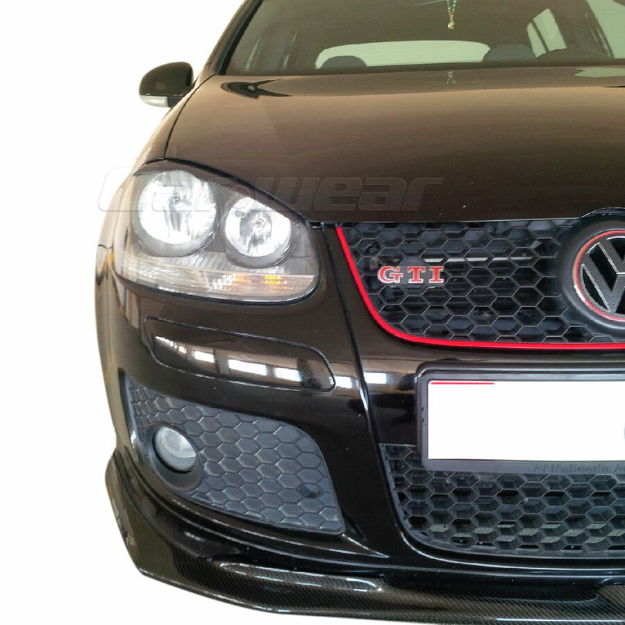 Real Carbon Fiber Eyebrows Eyelids Headlight Cover for VW Golf 5 V Mk5 ...