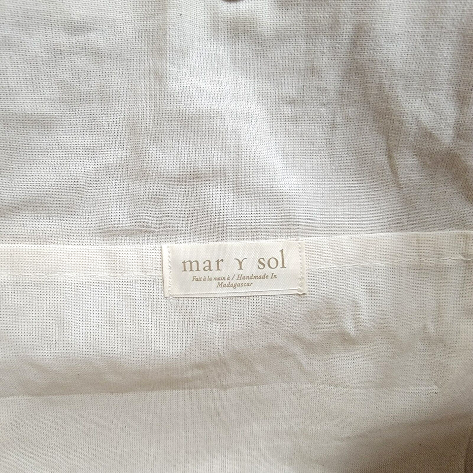 Mar Y Sol Montauk Sand Colorblock Raffia Handmade Tote Bag - MSRP $165. ...