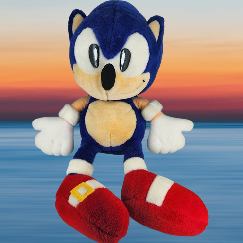 Sonic The Hedgehog Plush 1991 SEGASONIC SYNFU Taiwan 24" FuzzySonic EXT ...
