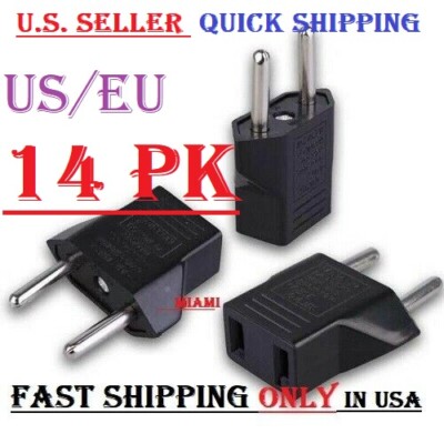 14-PCS 110V-220V US to EU & ISRAEL Travel Adapter Power Socket Plug ...