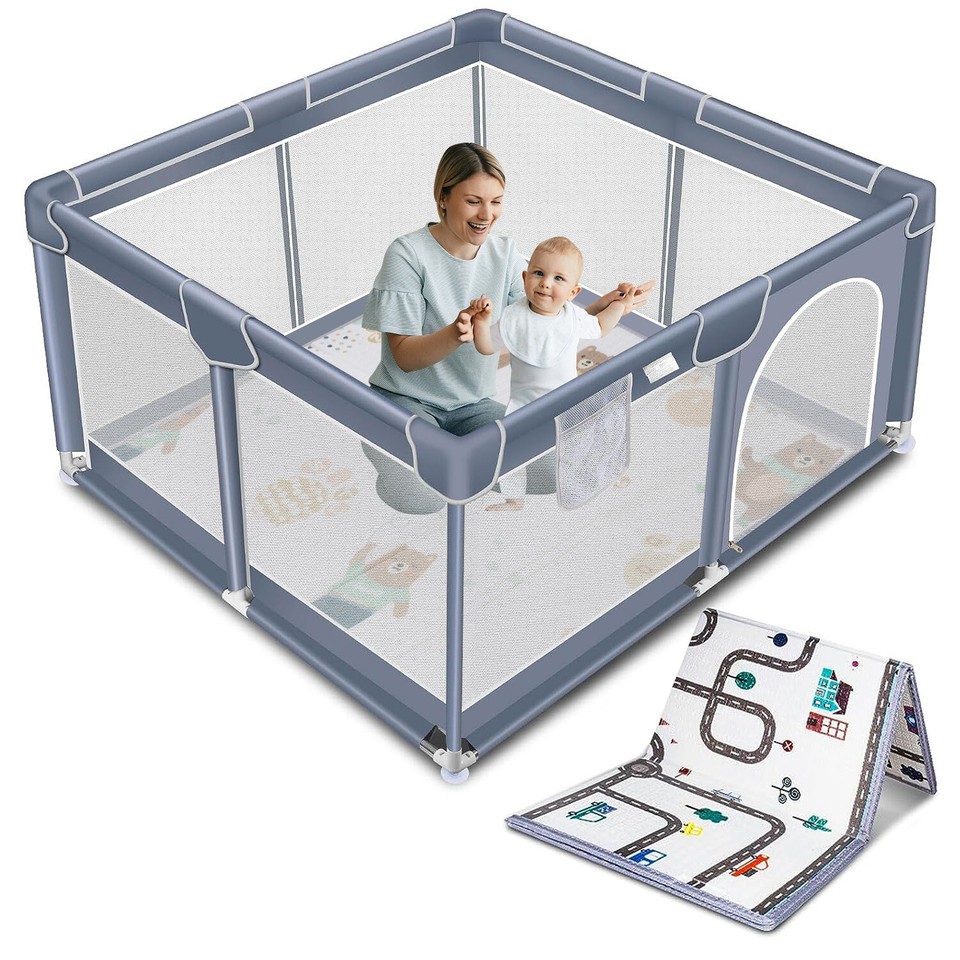 50" x50" Playpen with Mat Waterproof for Babies and Toddlers Play Pen ...