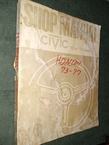 1973-1977 HONDA CIVIC SHOP MANUAL / ORIGINAL FACTORY SERVICE BOOK 74 75 ...