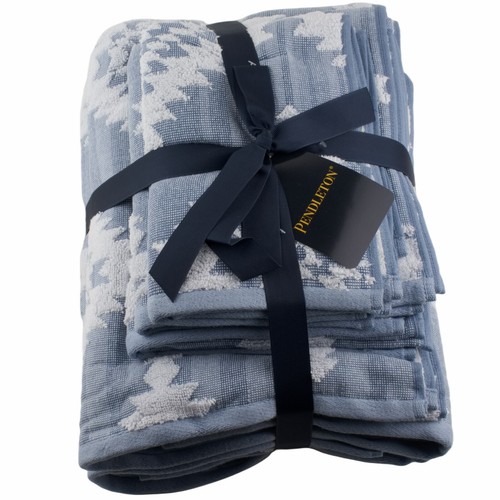 Pendleton Bath Hand Towel Washcloth 6 Pc Bathroom Set Blue Aztec Peak ...