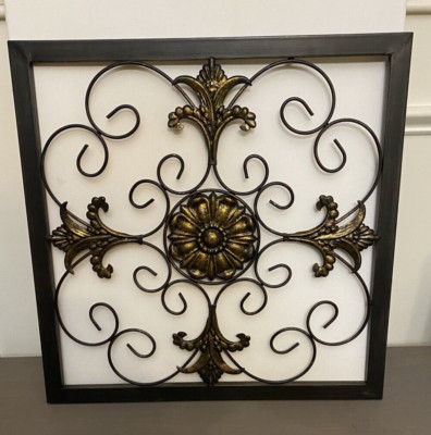 Almost 16" X 16" Iron Scroll Panel Metal Wall Art | eBay