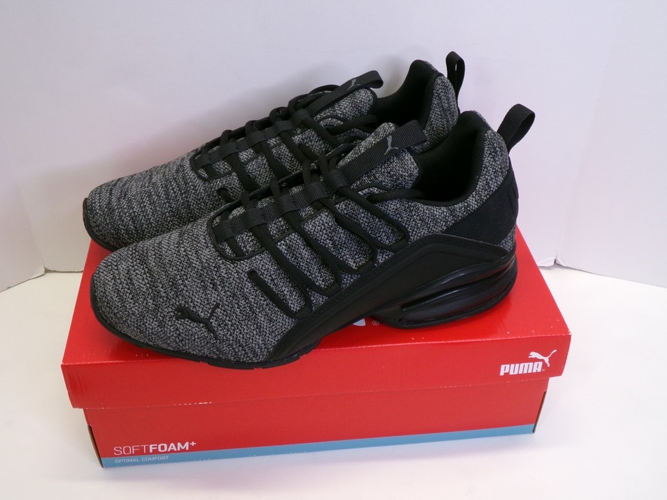 Puma Mens Shoes US 10 Axelion Black Quiet Shade Gray Soft Foam Optimal ...