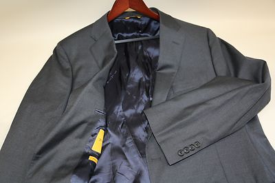 #205 Hickey Freeman Beacon Traveler Gray Two Button Blazer Jacket Size ...
