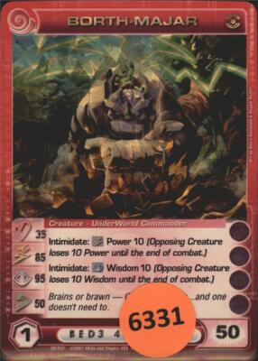 (6331) BORTH-MAJAR 35/85/95/50/50 Super Rare Foil Chaotic Card - Unused ...