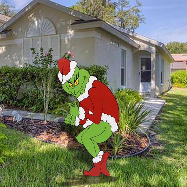 Grinch Stealing Lights Yard Sign Grinch Stealing Christmas Lights Yard