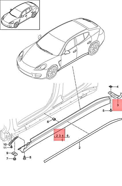 Porsche OEM 14-16 Panamera Exterior-end Cap Left 970559601011E0 for ...