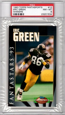 ULTRA RARE 1993 TOPPS FANTASPORTS WINNERS #12 ERIC GREEN STEELERS PSA 8 ...
