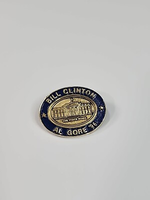Bill Clinton Al Gore '96 Campaign Lapel Pin The White House | eBay