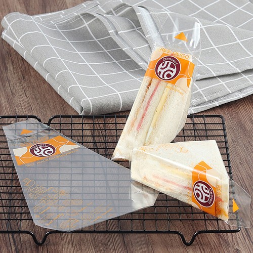 100pcs Thicken Triangle Transparent Bread Sandwiches Bag Baking Food ...
