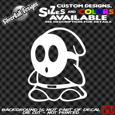 Shy Guy Custom Vinyl sticker Switch Nintendo NES SNES N64 Mario Kirby ...