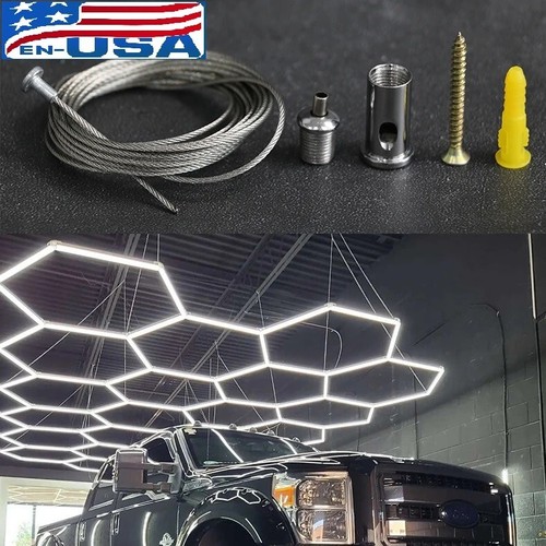 SLING HEXAGONAL LED GARAGE LIGHTS HONEYCOMB DETAILING SHOWROOM Holder ...