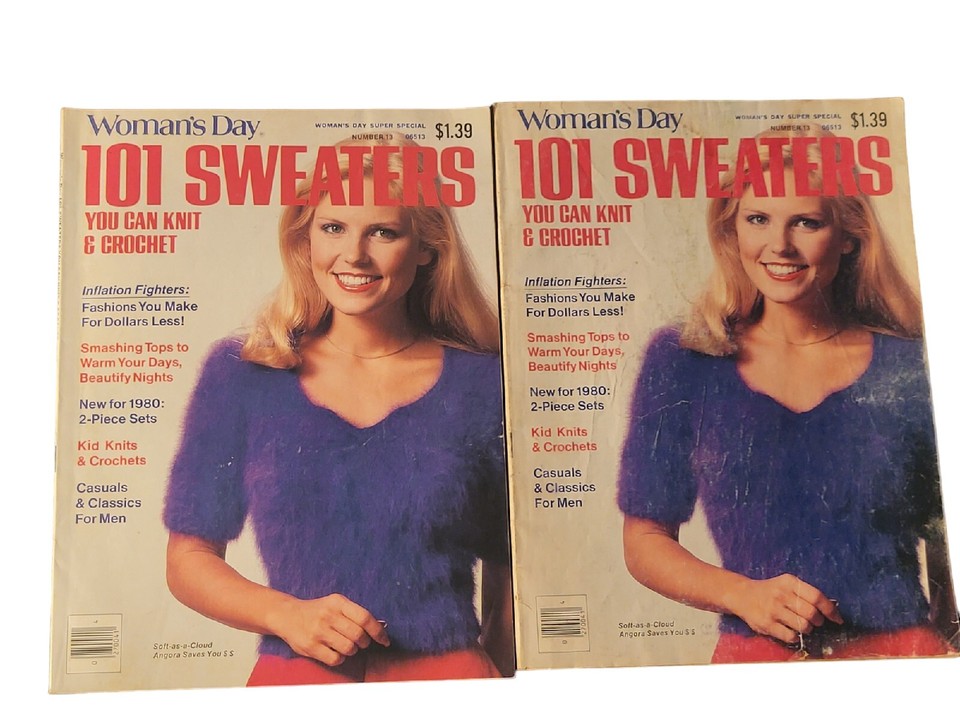 Lot of 9 Vintage Magazines Woman's Day Knitting Book, 101 Sweaters ...