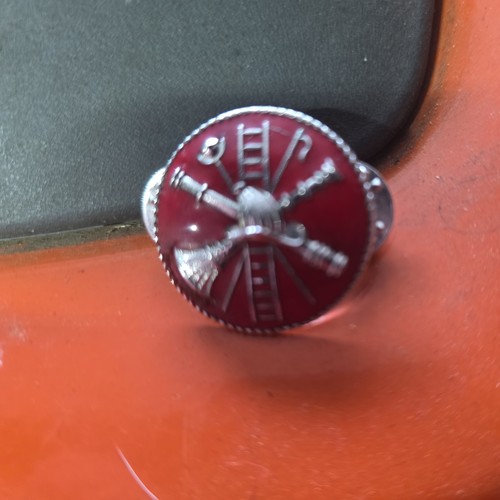Lot Of 2 Red FD Firefighter Scramble Rank Insignia Vintage Tie Tack ...