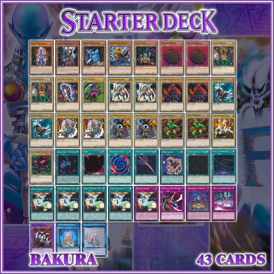 SKULL KNIGHT STARTER DECK 43 | Bakura Necrofear Fusion Duelist Kingdom ...