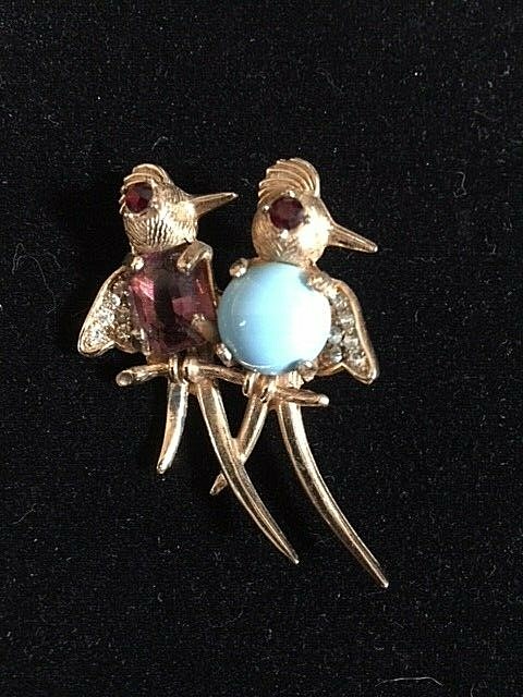 MID CENTURY COLLECTORS WEISS PIN TWO BIRDS ON A BRANC… - Gem