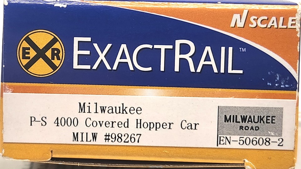 ExactRail N Scale 50608-2 P-S 4000 Covered Hopper Milwaukee Rd. 98267 ...