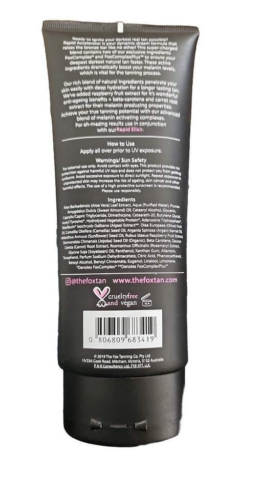 THE FOX TAN SUN-BED NATURAL AUSTRALIAN TANNING RAPID ACCELERATOR FOR ...