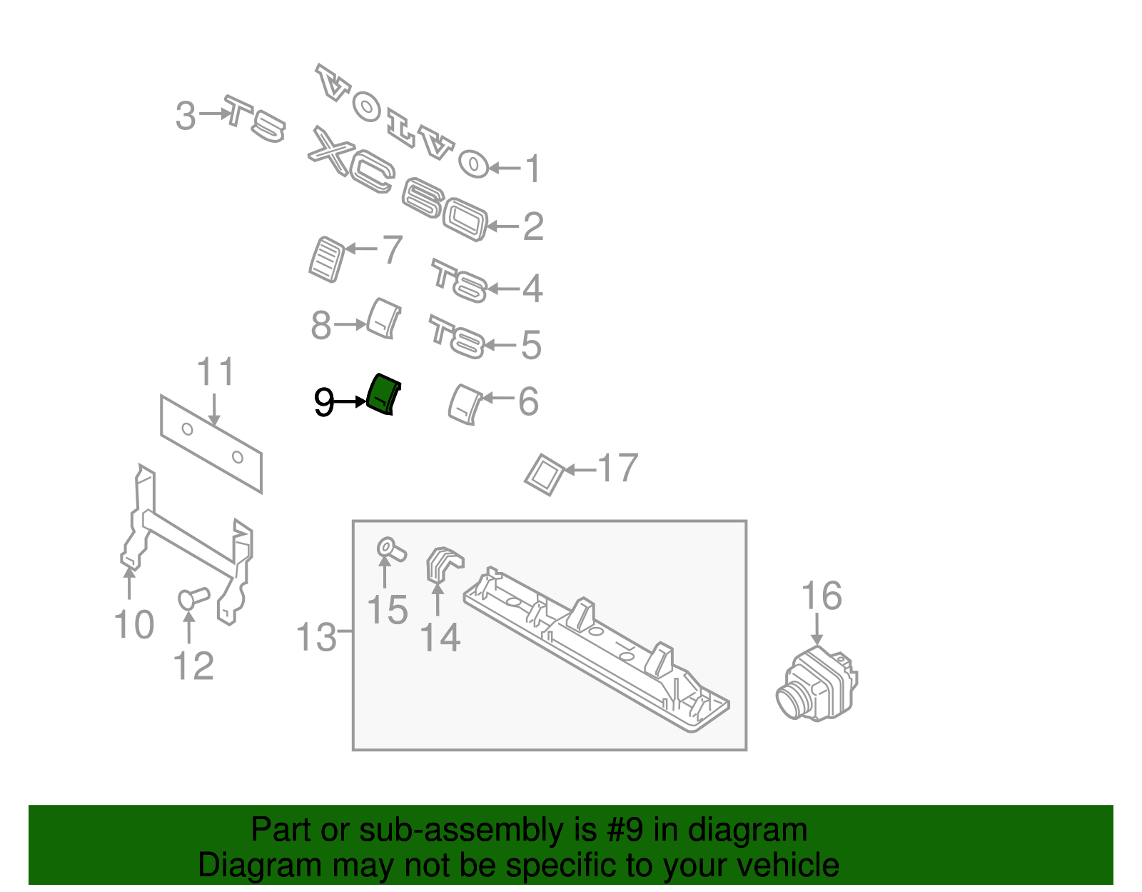 OEM+Volvo+Xc60+Rear+Nameplate+Emblem+Badge+31479002+Genuine for sale ...