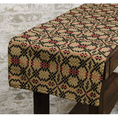 Colonial Woven Table Runners New Primitive Chocolate Brown Tan