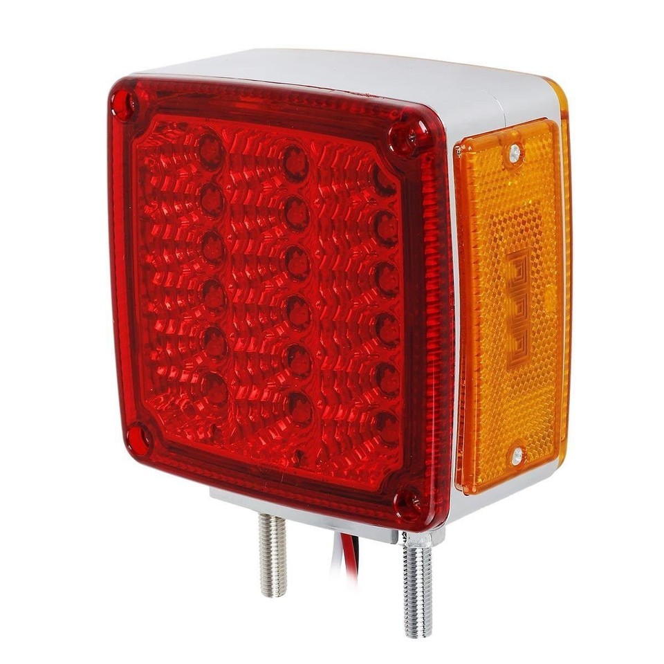 2X 39LED Square Dual Face Stud Mount Pedestal Fender Turn Signal Light ...