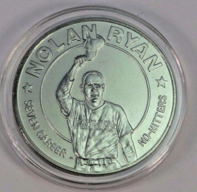 LIBERIA $1 1993 *NOLAN RYAN* Seven No-Hitters Commemorative Coin HOF ...
