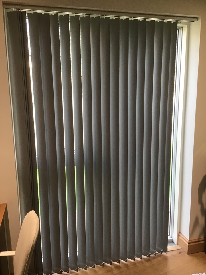 Vertical blinds and rail, grey slats, 153cm width, 187cm height | eBay UK