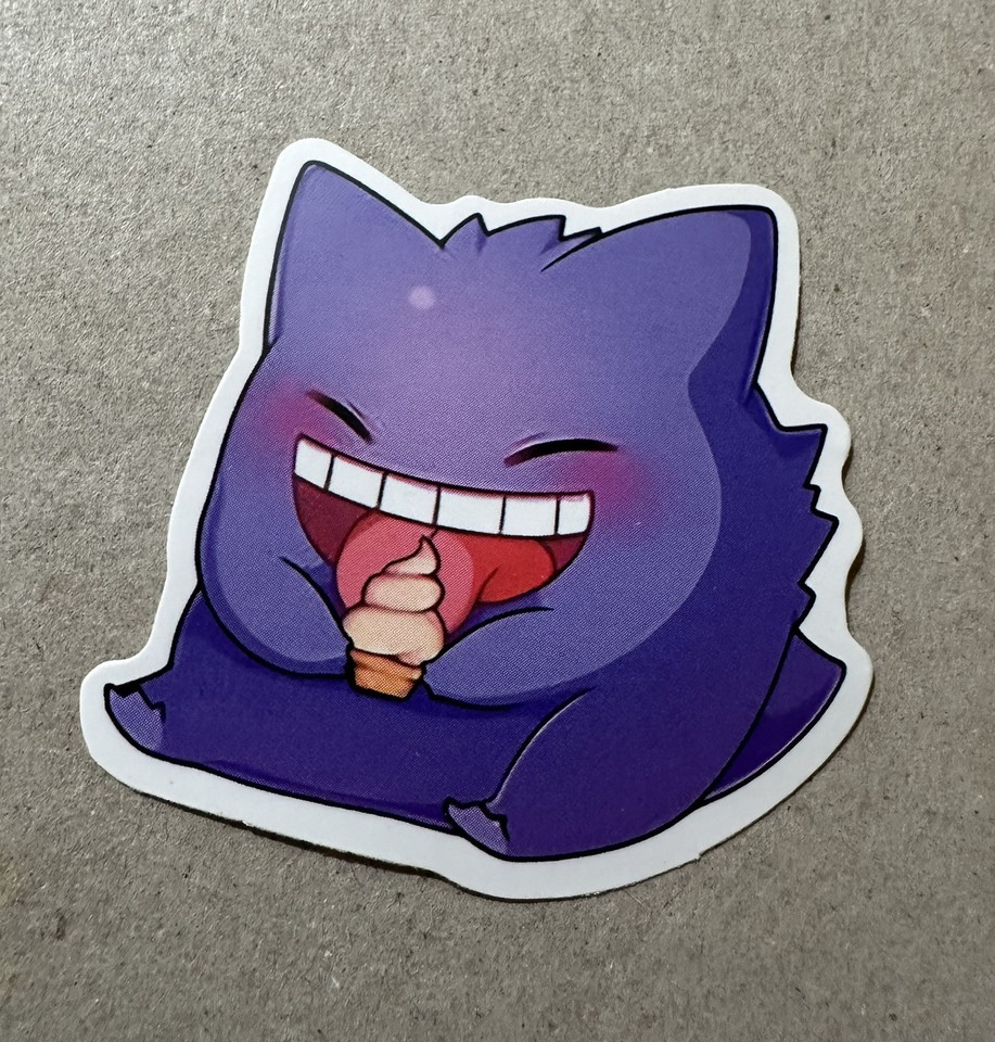 Pokemon Stickers Gengar eating Ice Cream | eBay