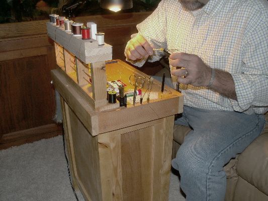 PORTABLE FLY TYING TABLE benches desks TROUT bass Fly Fishing flies ...