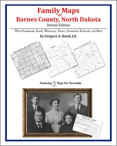 Family Maps Barnes County North Dakota Genealogy Plat | eBay