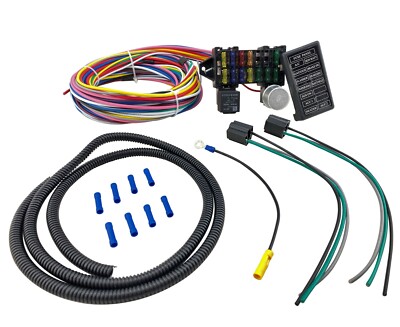 12 Circuit Universal Main Wiring Harness Loom Fuse Box Muscle Car Hot ...