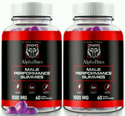 (2 Pack) AlphaBites Advanced Male Health Gummies to Boost Stamina ...