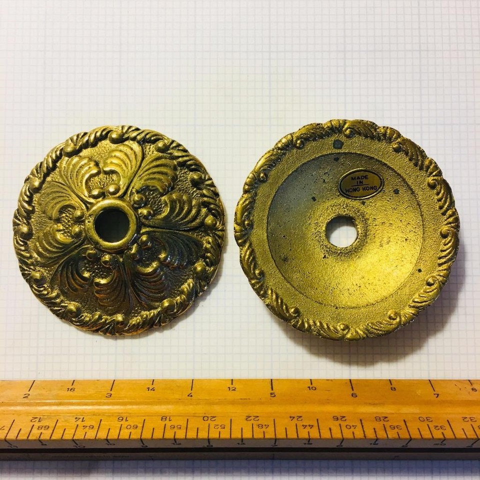 Fancy Brass Chandelier 2 3/4" Bobeche Lamp Part old new stock Type C | eBay