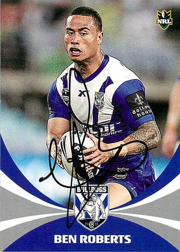 Signed 2011 CANTERBURY BULLDOGS NRL Card BEN ROBERTS Daily Telegraph ...