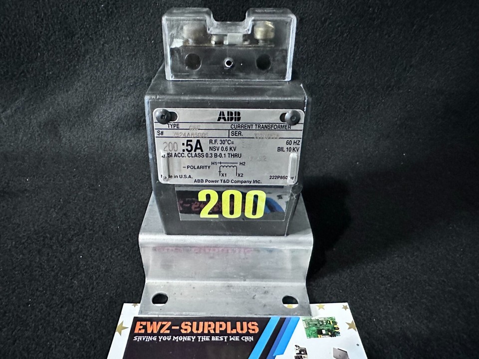 ABB CSF CURRENT TRANSFORMER 200:5A 600V 10kV 60Hz 7524A85G05 NEW | eBay