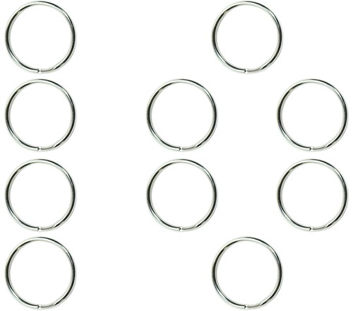 1.5" - 1 1/2" Heavy Duty Split Key Ring, Nickel Plated - USA (10 PACK ...
